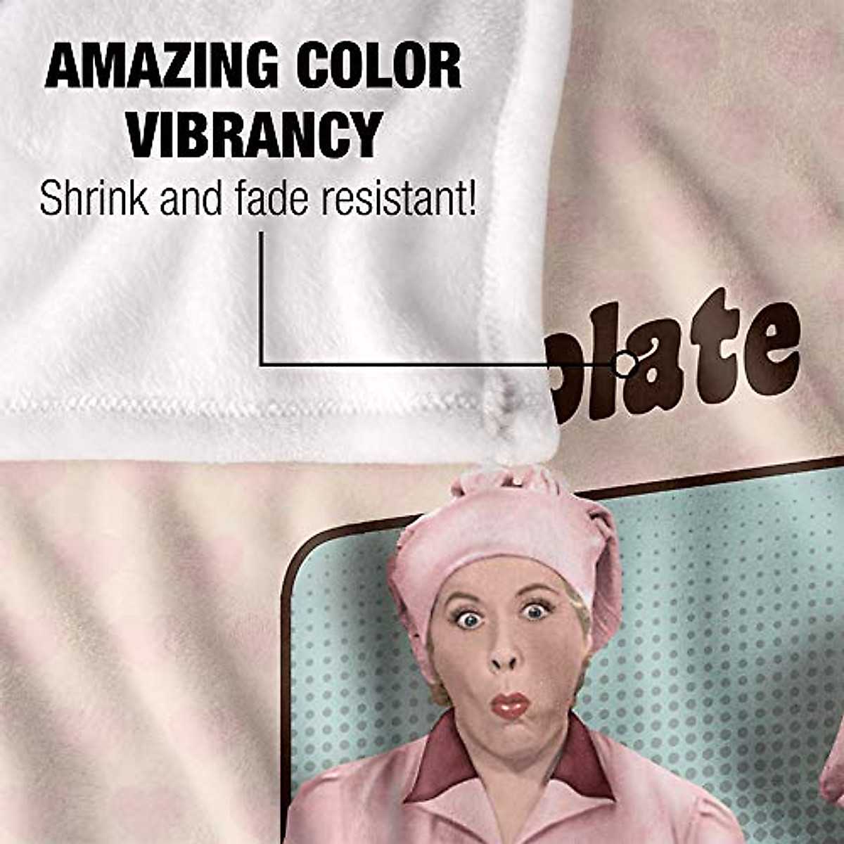 Trevco I Love Lucy Friends and Chocolate Silky Touch Super Soft Throw Blanket 36" x 58"