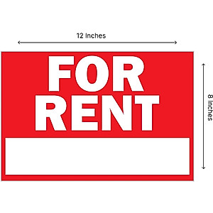 Double Sided Plastic Home for Rent sign - Set of 3 Pieces 12x8 Inch - Yard Sign with Tall Stands for Rentals Home Car Apartment Stores Business - Lawn Signs with Stakes and Garage Sale Sign