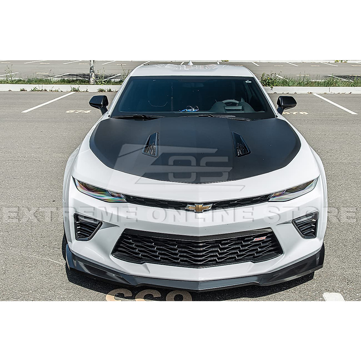 Replacement for 2016-Present Chevrolet Camaro SS 2019-Present Chevrolet Camaro LT LS RS | ZL1 Style Front Bumper Lower Lip Splitter (ABS Plastic - Matte Black)