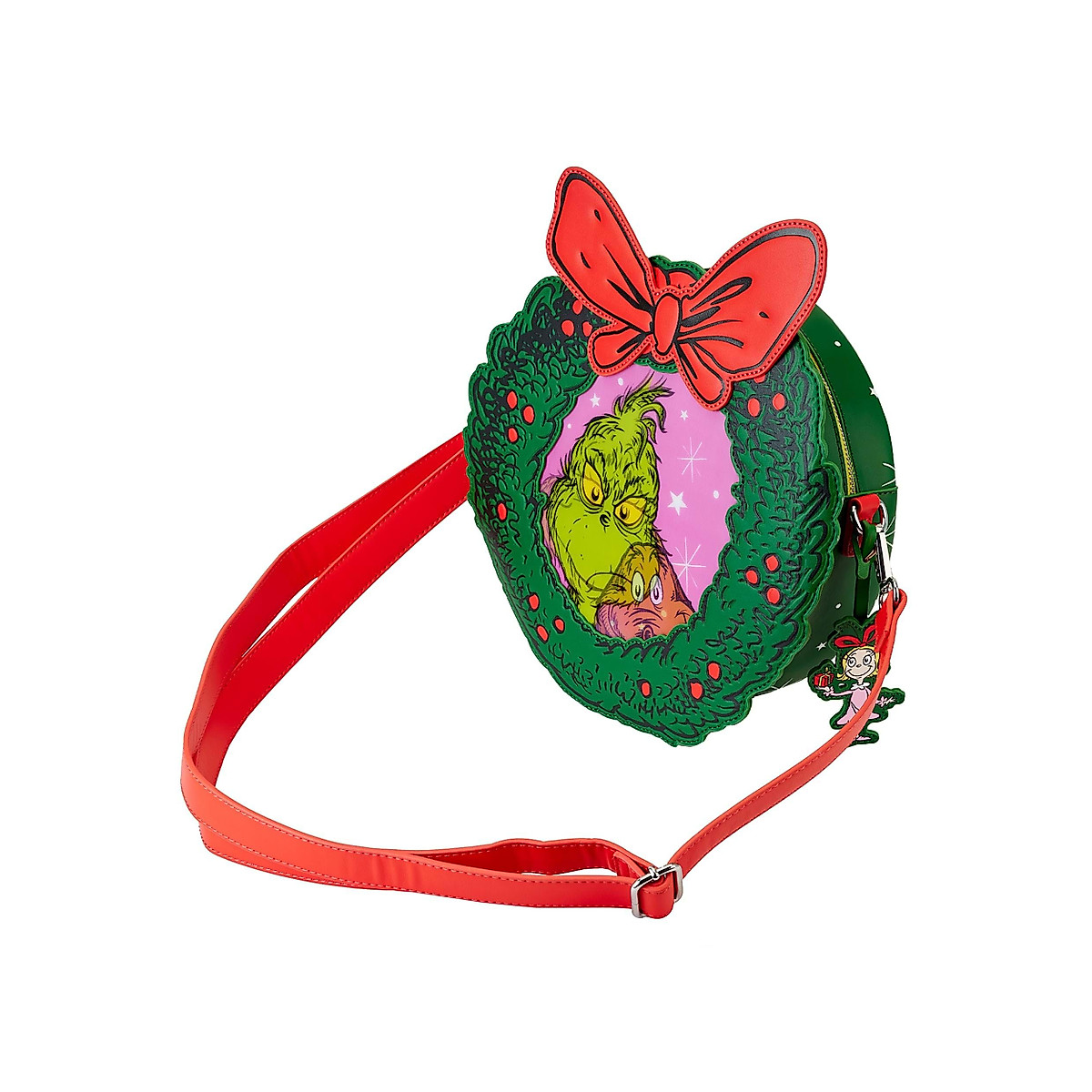 Loungefly Dr. Seuss Grinch Christmas Wreath Crossbody Bag