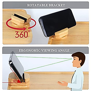 TISEMENT Couch Tray for Wide Sofa, 11.8’’ × 8.7’’ Clip On Sofa Arm Tray with 360° Rotating Bracket,Foldable Couch Arm Table for widening Space, Wooden Couch Cup Holder for Drinks/Snacks/Fruits