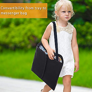 Innokids Kids Travel Lap Tray Children Car Seat Activity Snack and Play Tray Desk with Erasable Surface, iPad & Tablet Holder, Detachable Organizers for Cars, Planes & Baby Stroller (Black)