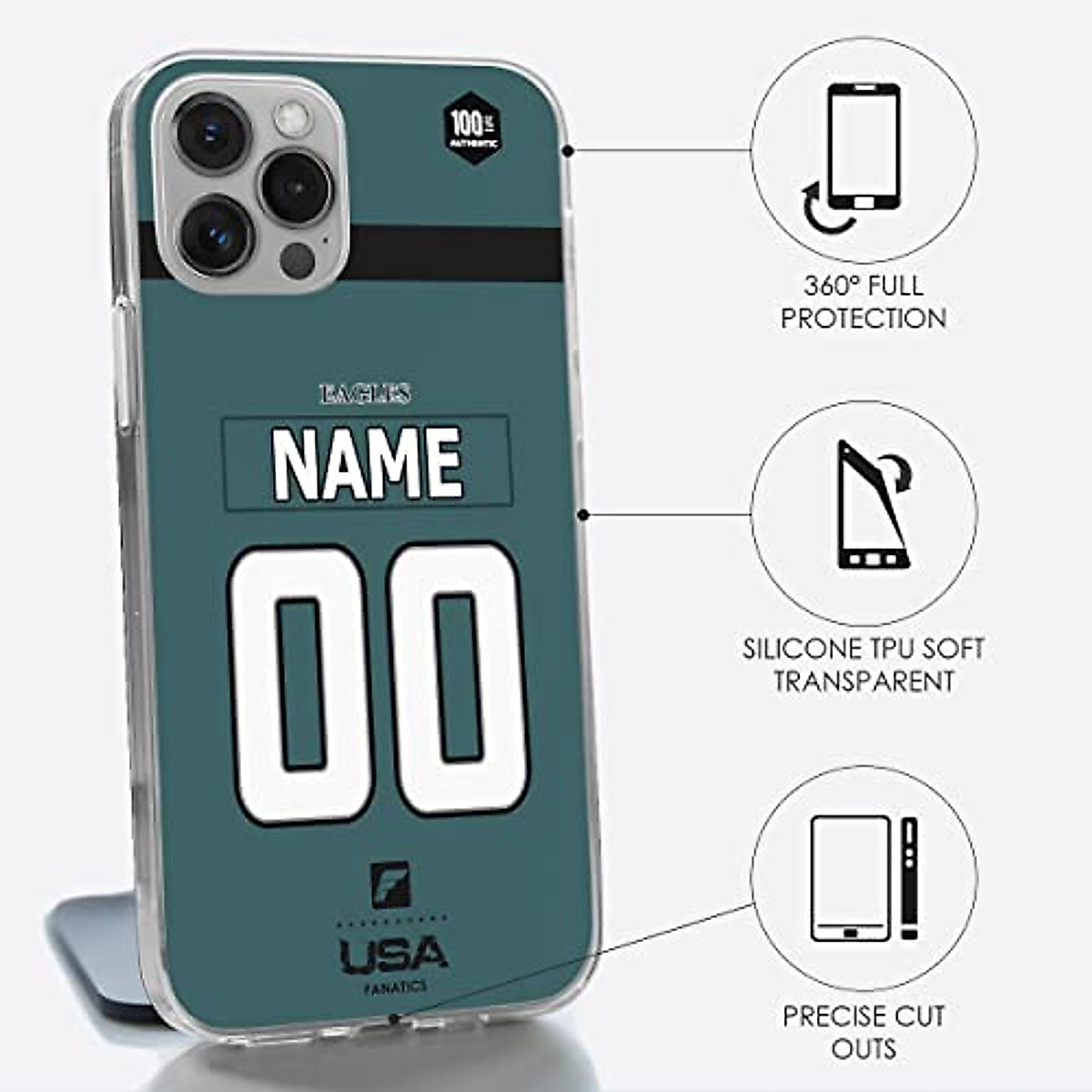 Football Phone Case Philadelphia USA Customize Your Name and Number Silicone Transparent - Compatible iPhone and Samsung (Samsung Galaxy A04)