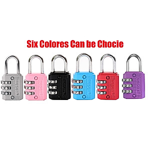 RESET-071 3 Digit Small Combination Lock Tiny Padlock for Mini Locker Box Luggage Suitcase Backpack Pink