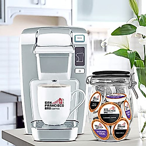 San Francisco Bay Compostable Coffee Pods - Variety Pack Flavored (40 Ct) K Cup Compatible including Keurig 2.0, Hazelnut, Cinnamon, Caramel, Vanilla Flavored Coffee