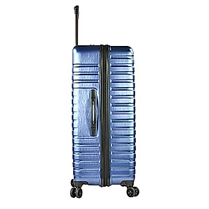 U.S. Traveler Boren Polycarbonate Hardside Rugged Travel Suitcase Luggage with 8 Spinner Wheels, Aluminum Handle, Navy, Checked-Large 30-Inch
