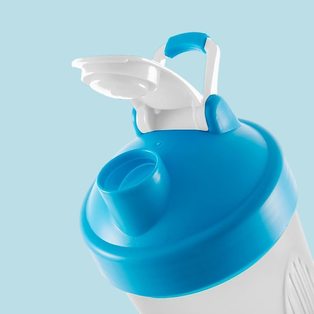 Blender Shaker Bottle Classic Loop Top& Stainless Whisk Ball-Protein Small-16 oz Whisk Ball, Secure Screw-On Lid, Dishwasher Safe & BPA Free Sports Bottle, YellowClear, Clear Body-16 Oz