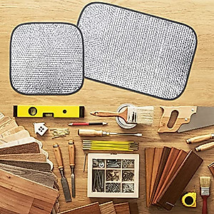 2 Pieces RV Door Window Skylight Shade Sunshield Reflective Window Cover, 25 x 16 Inch, 16 x 16 Inch, RV Insulation Car Windshield Camper RV Skylight Insulator, with Clear Double-Sided Tape (Silver)