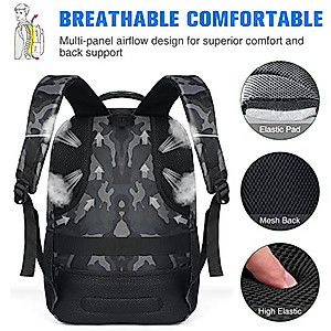 Paude Backpack for Men,College Backpack School Bookbag for Teens,Laptop Bookbag with USB Port and Headphone Hole