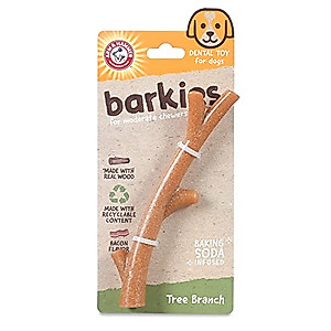 Arm & Hammer for Pets Barkies Tree Branch Compressed Wood Collection, 8 Inch Bacon Flavored Wood Blend Chew Toy for Dogs | Faux Stick, Splinter-Free, Safer & Durable Alternative to Chewing Sticks