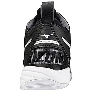 Mizuno Unisex Adult Wave Momentum Mid Volleyball Shoe 10 1/2, Black/White, 12 Women/10.5 Men US