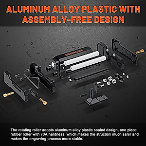 DEWALLIE Laser Rotary Roller, Laser Engraver Y-axis Rotary Roller 360° Rotation for Engraving Cylindrical Objects Cans with 7 Angle Adjustment Diameters for Different Size