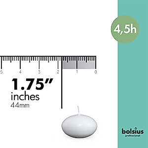 Bolsius White Floating Candles 1.75 Inch – 20 Pack Candle Set – 5+ Hours Burn Time – Premium European Quality – Smokeless & Dripless Smooth Flame – 100% Cotton Wick – Beach, Wedding, & Party Accessory