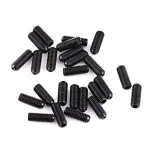 Fdit 200pcs M3 Black Carbon Steel Socket Cup Point Grub Set Screw Assortment