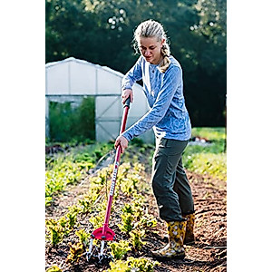 Garden Weasel Cultivator and Hand Tiller 90206 - Garden Tiller with Detachable Tines - Manual Hand Ground Tiller - Weather and Rust Resistant - Carbon Steel