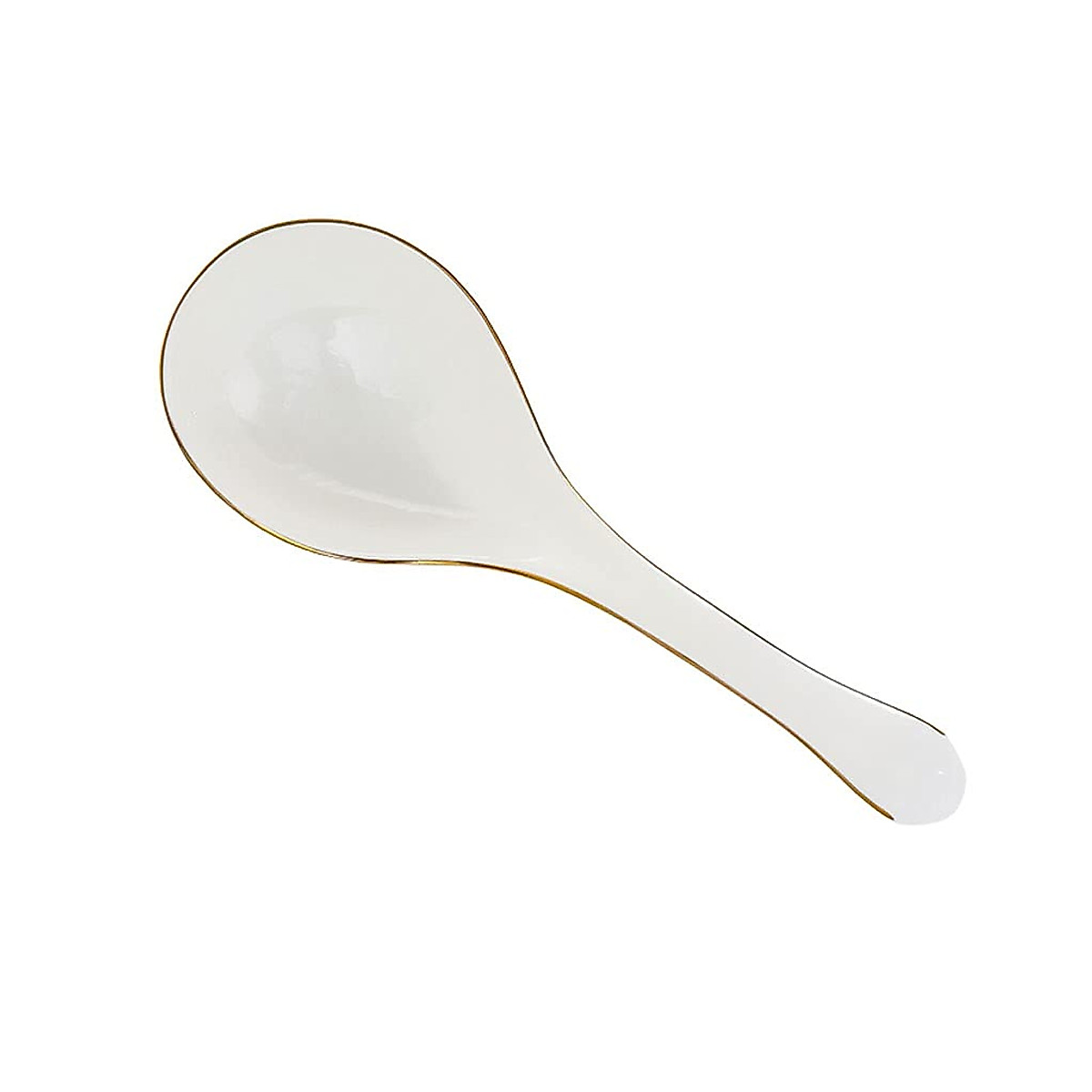 Spoons Silverware Household Large Spoon Long Handle Spoon Ceramic Tracery Large Spoon Spoon Rice Porridge Spoon Spoon Set (Color : B)