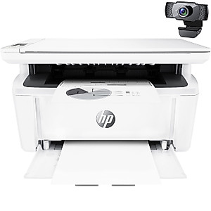 HP Laserjet Pro MFP M29W A All-in-One Wireless Monochrome Laser Printer for Home Office, White - Print Scan Copy - 19 ppm, 600 x 600 dpi, 8.5 x 11.69, Hi-Speed USB, Cbmou External Webcam