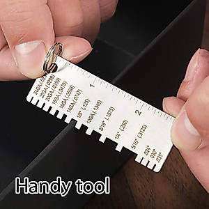 ZeeDix 2 Pcs Stainless Steel Metal Sheets Welding Thickness Gauge- Wire Gauge Measurement Tool, Standard Dual-Sided Round Wire Cable Sheet Gage and Wire Welding Material Thickness Gauge