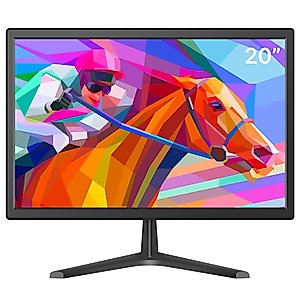 Hisseu 20'' 1440x900 LED Monitor 60Hz Ultra HD HDMI VGA USB Audio Interface Built-in Speaker 160° Wide Viewing Angle Computer Monitor Gaming Monitor Compatible Security Camera System