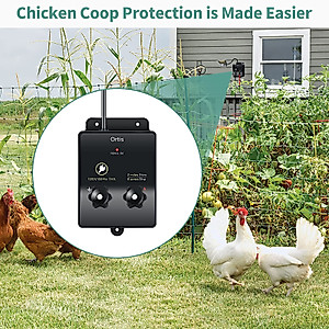 Electric Fence Energizer, Ortis 2-Mile/ 8 Acres Electric Fence Controller for Dogs, Livestock, Squirrels, Used for Gardens, Chicken Coops, 0.1 Joule