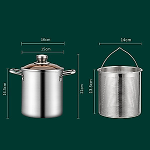 Stainless Steel Stockpot with Basket, Turkey Fryer Pot Cookware, Nonstick Universal Seafood Boil Pot, Heavy Duty Cooking Pot, no clamp