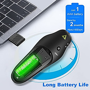 Presentation Clicker Wireless Presenter Remote, PowerPoint Clickers with Laser Pointer, RF 2.4GHz USB Wireless Presenter Clicker for PowerPoint Presentations for Mac/Laptop/Computer