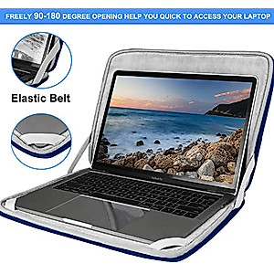 15.6 Inch Laptop Sleeve, Durable Shockproof Protective Cover Flip Case Briefcase Carrying Bag Compatible with 15.6" HP, ASUS, Lenovo, Acer, Notebook, Computer, Ultrabook, Chromebook, Blue