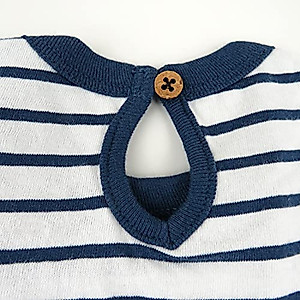 HonestBaby Girls 2-Piece Organic Cotton Dress and Cardigan Set, Dip Dye Pink and Navy, Newborn