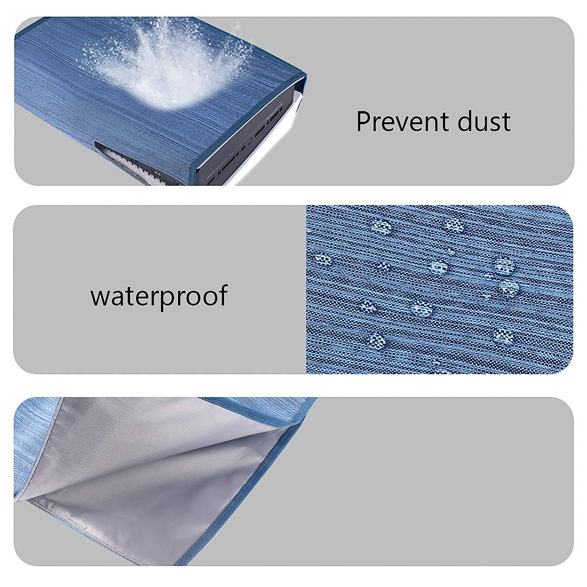 SHIYETA Dust Cover Soft Thick Cover Sleeve for Playstation 5 Console Digital Edition & Regular Edition, Anti Scratch Waterproof Cover Sleeve -Easy Access Cable Port (Blue)