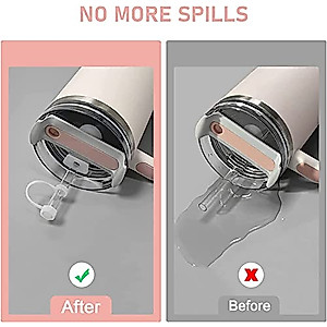 Dasgude Spill Proof Stopper Set for Stanley 40 oz Tumbler with Handle 30 oz, Straw Cover Cap Compatible with Quencher H2.0 Stanley Cup, Silicone Straw Topper for Stanley Cup Accessories, 6 PCS