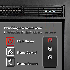MATHROSE 26 Inch Electric Fireplace Insert LED 1400W/120V Embedded&Freestanding 3D Realistic Flame Effect Heater with Remote Control, Overheating Protection