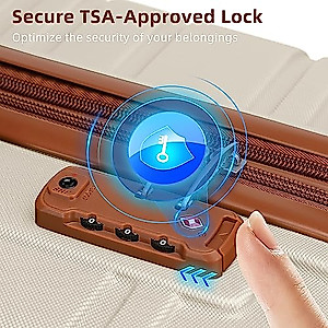 LARVENDER Luggage Sets 4 Piece, Expandable Luggage Hardside Suitcases Set with Double Spinner Wheels, Durable Lightweight Travel Luggage Sets Clearance with TSA Lock, Cream White (18/20/24/28)"