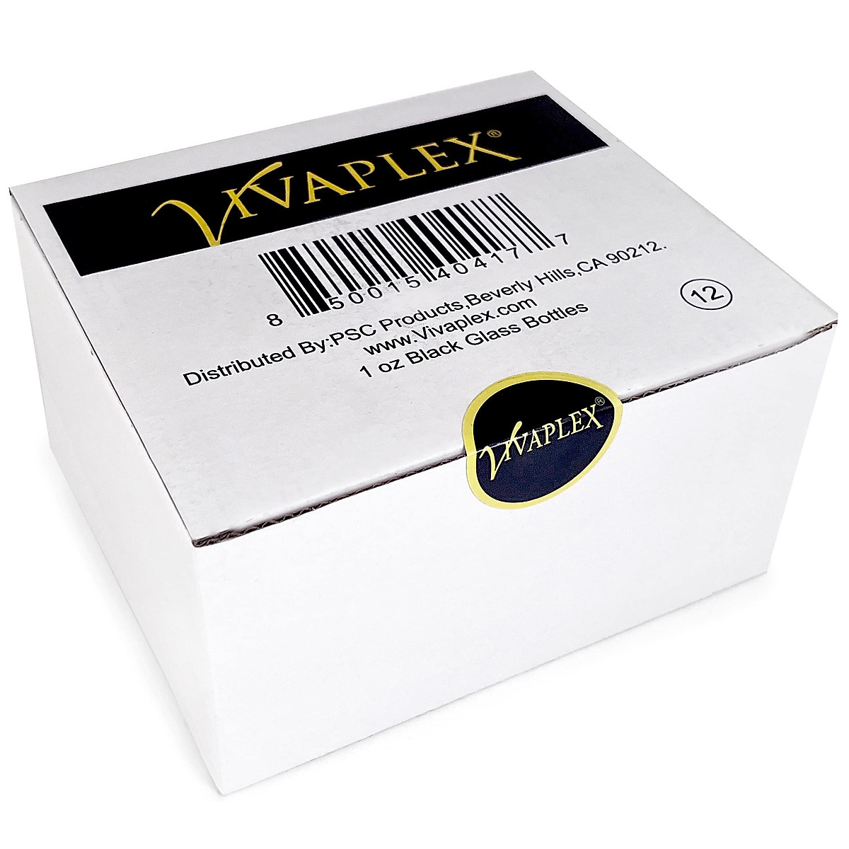 Vivaplex, 12, Black, 1 oz Glass Bottles, With Glass Eye Droppers