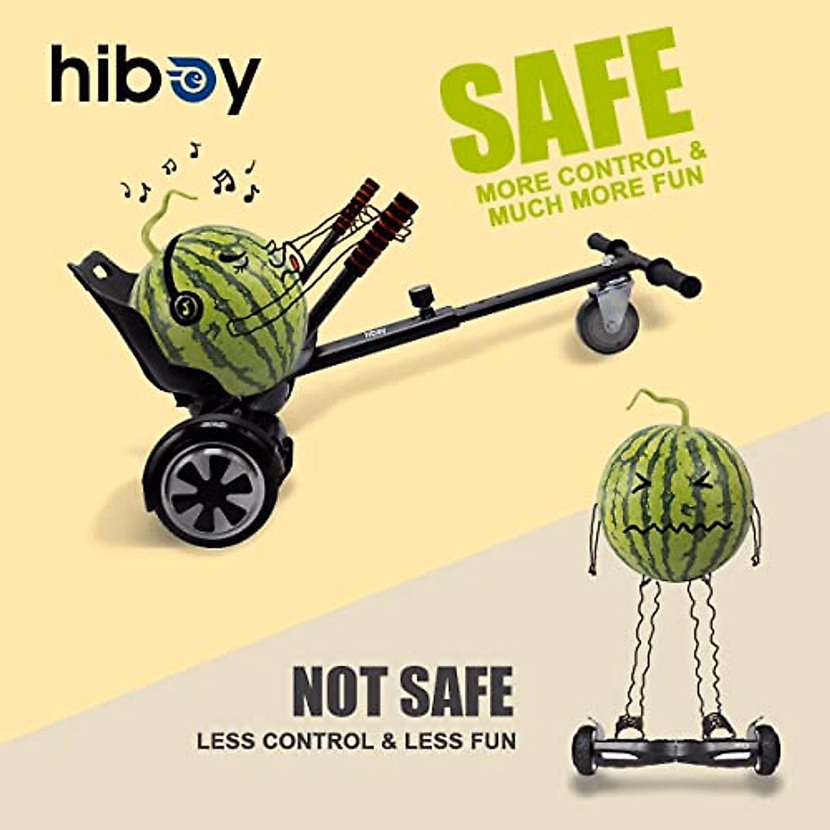 Hiboy HC-01 Hoverboard Kart Seat Attachment Accessory for 6.5" 8" 10" Two Wheel Self Balancing Scooter