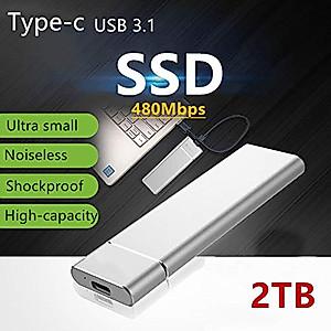 VDSOIUTYHFV 1.8 Inches External Hard Drive Portable HDD, USB 3.1, SSD High Speed Mobile Solid State Drive 2TB 1TB 480-520（MB/s）