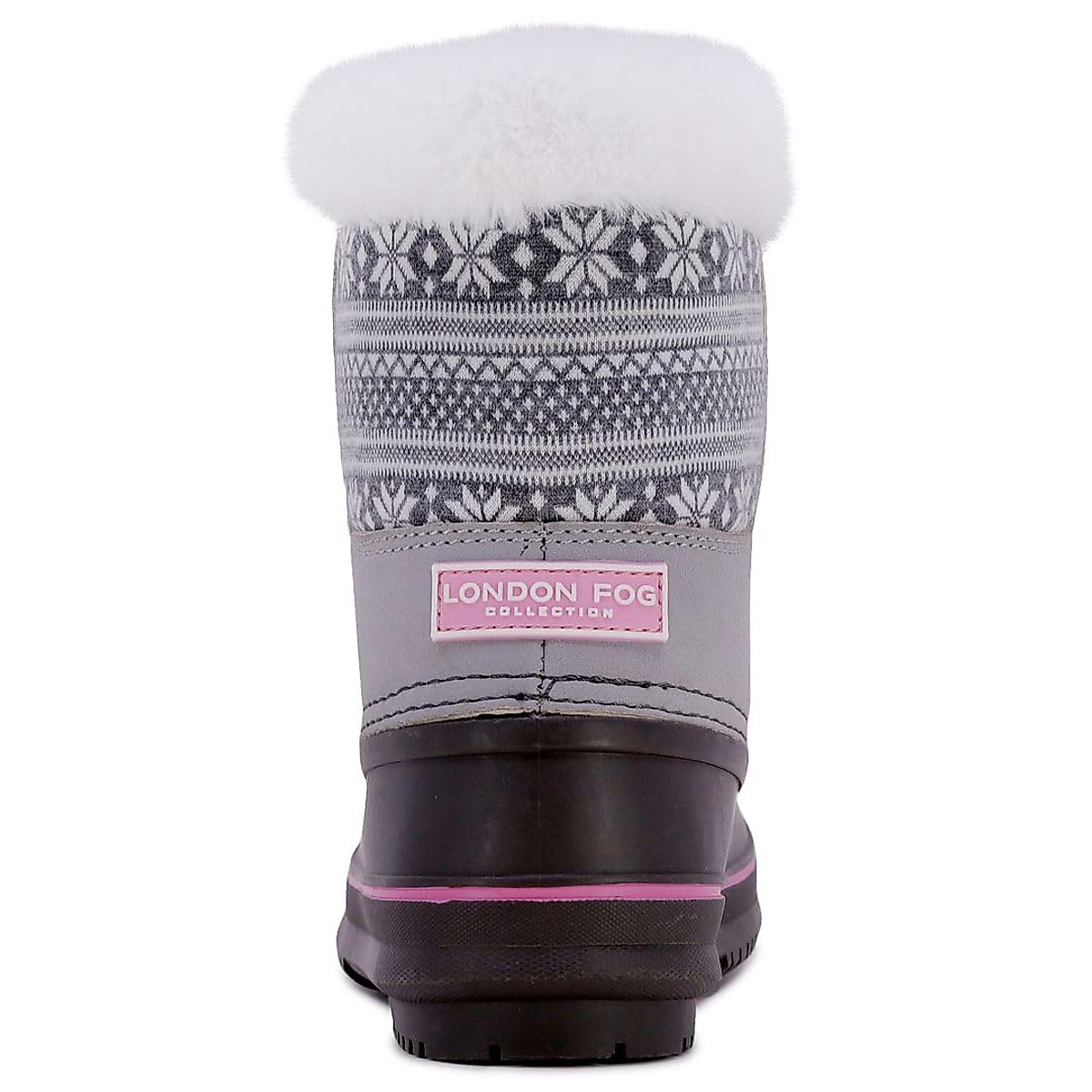 LONDON FOG Girls Tottenham Cold Weather Snow Boot GREY FELT/PINK Size 13