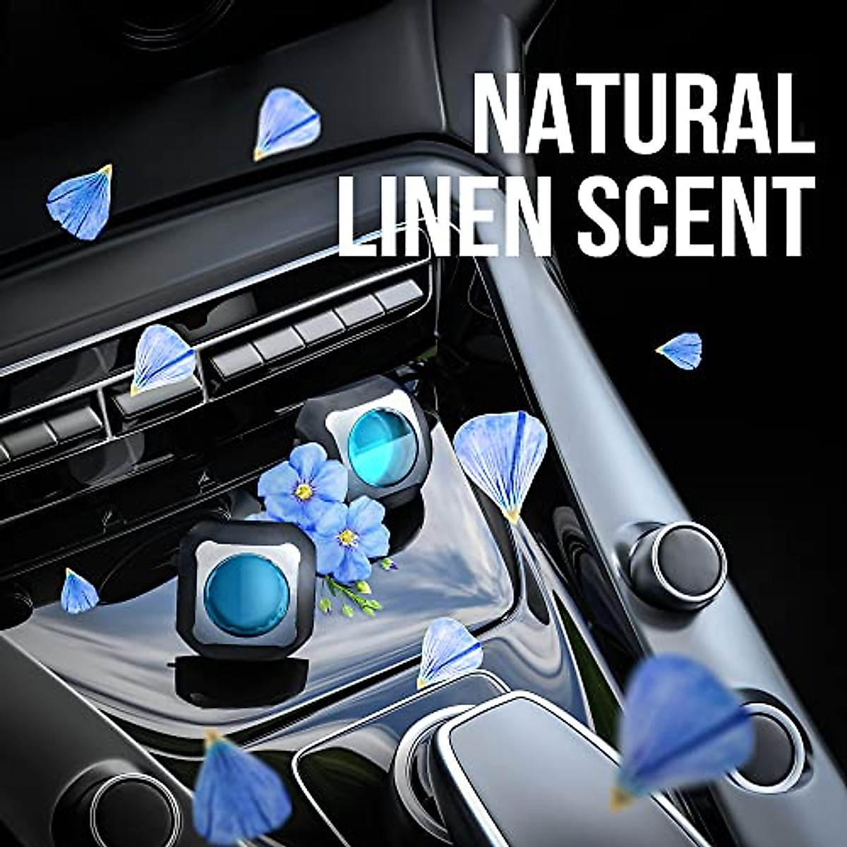 HOTOR Car Air Fresheners - Long-Lasting Car Fresheners with Large Volume of 4 ML for Each, Fragrant Air Fresheners for Car Vent Clips and Odor Eliminators, Set of 6 Clips, up to 180 Days (Linen Scent)