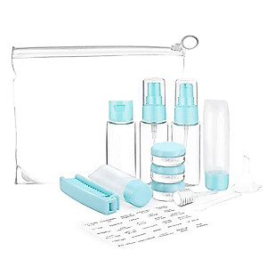 NUTAKI Tsa Approved Travel Toiletry Bottles Containers Kit (LEAKPROOF BPA FREE) Travel Accessories - 12 Pieces/Clear Case