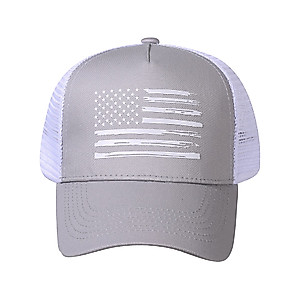 VIONLAN Baseball Cap American Flag Trucker Hat for Men Women 3D Embossed Logo Adjustable Outdoor Mesh Snapback Hat