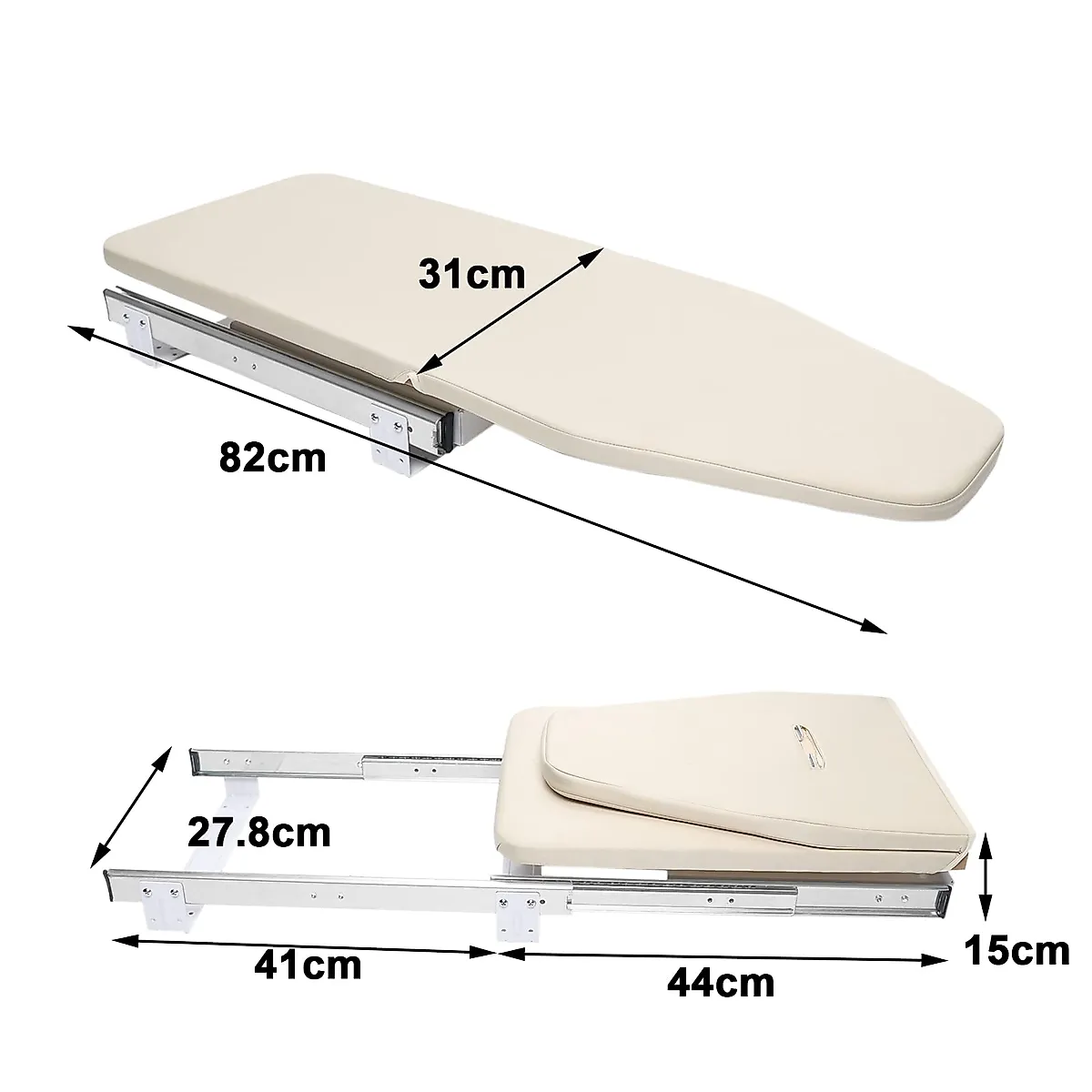 Pull Out Ironing Board 12” x 32” Retractable Hidden Ironing Board Closet Foldable Ironing Board with Heat-Resistant Ironing Board Cover