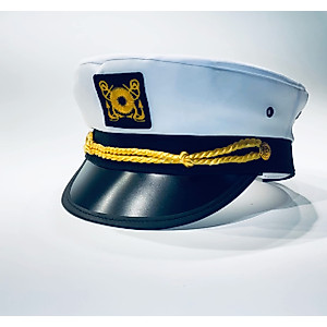 A Dash of Chic CUSTOM TEXT Captain Hat Name Gift for Skipper Sailor Boating Adjustable