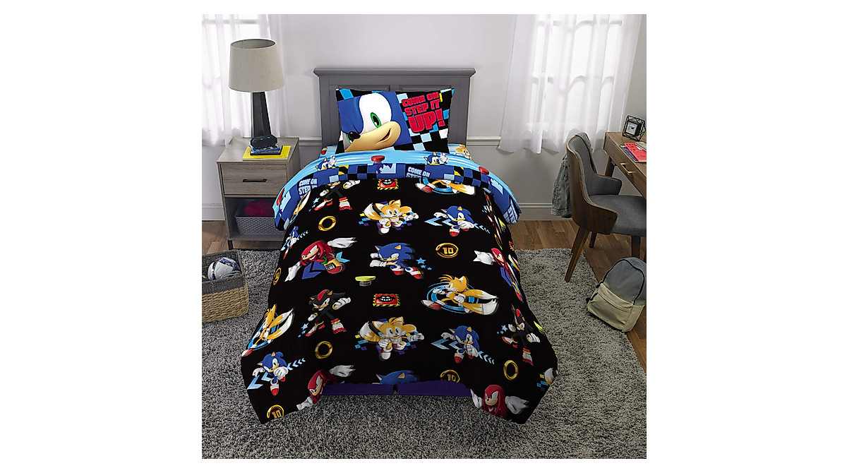 Sonic The Hedgehog Kids Bedding Set – Twin/Full Comforter & Sheets