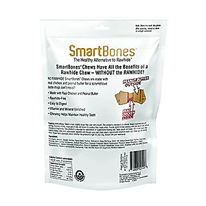 SmartBones Mini Chews With Real Peanut Butter 32 Count, Rawhide-Free Chews For Dogs