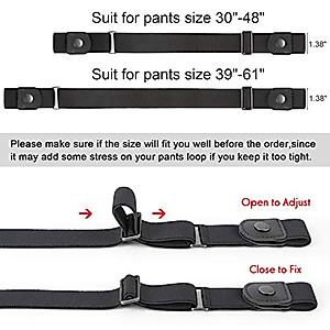 WERFORU No Buckle Elastic Belt for Men Stretch Buckle Free Belt for Jeans Pants 1.38 Inches Wide, Blue, Large(Pants Size 30-48 Inches)