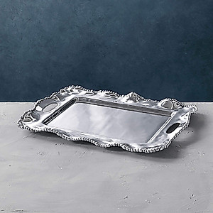 Beatriz Ball Medium Organic Pearl Kristi Rectangular Tray with Handles