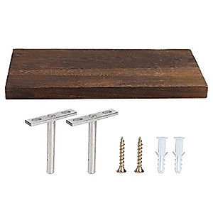 Tiiyee Floating Shelves, Brown Creative Living Room One Word Partition Simple Bedroom Wall Hanging Farmhouse Decorative Shelf TV Background Wall Bookshelf Living Room Photo Frames Display(30*14*2cm)