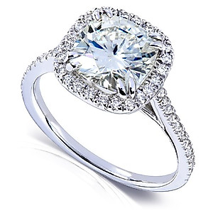 Kobelli Cushion-cut Moissanite Engagement Ring 2 1/4 CTW 14k White Gold (7.5mm)