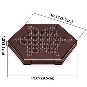 Yellow Mountain Imports Wooden Chinese Checkers Halma Board Game Set (12-Inch) with Storage Drawer and 60 Colored Glass Marbles (14mm) - Classic Strategy Game