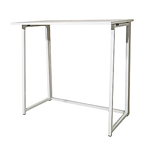 Folding Computer Desk for Small Spaces, Need Assembly Space-Saving Home Office Desk, Foldable Computer Table, Laptop Table, Writing Desk, Compact Study Reading Table (White)