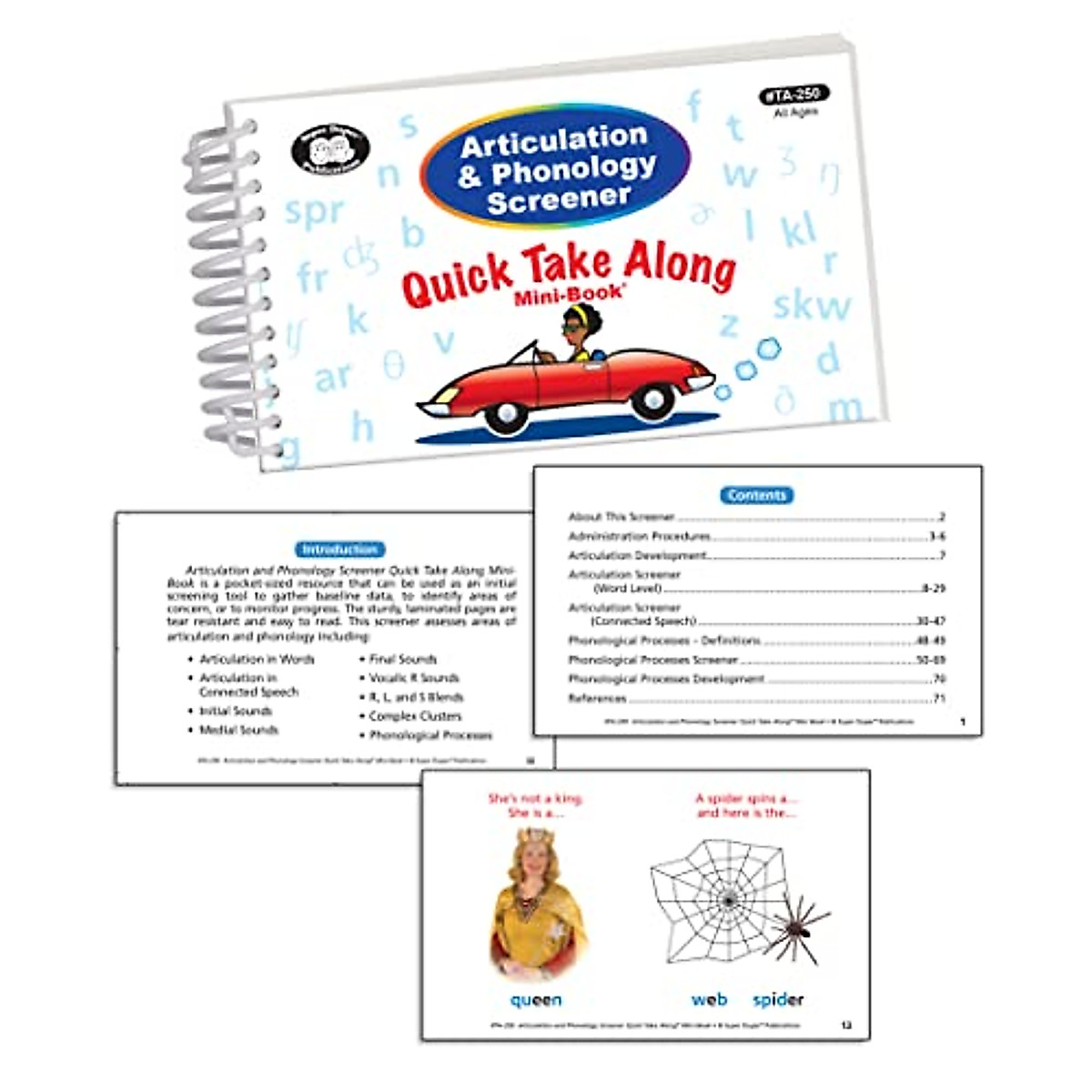 Super Duper Publications | Articulation and Phonology Screener Quick Take Along® Mini-Book | Speech Therapy | Educational Learning Resource for Children